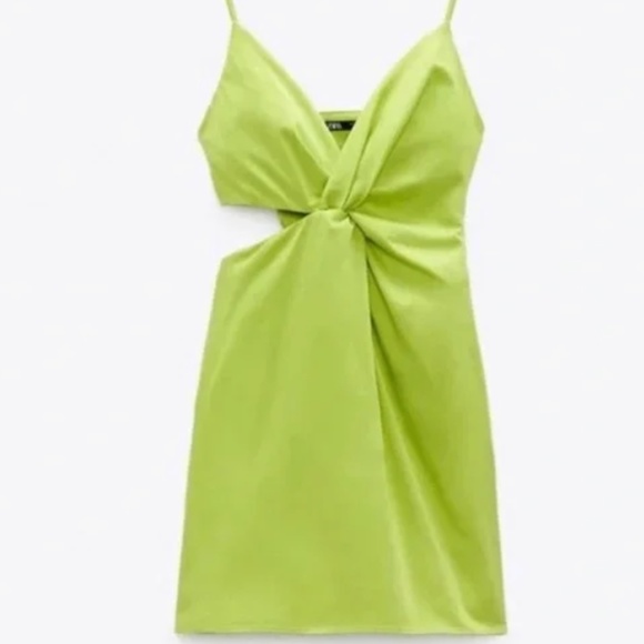 Zara | Dresses | Zara Lime Green Mini Dress New With Tag | Poshmark